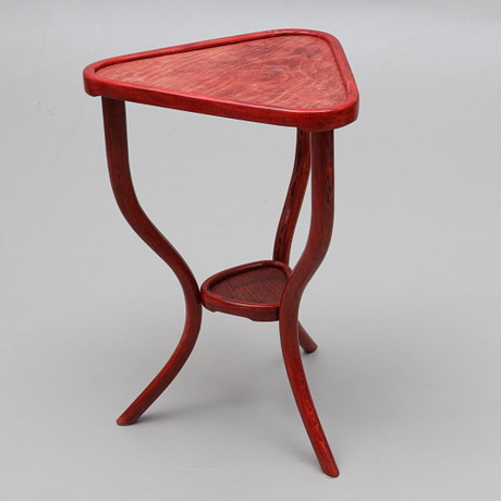 THONET, table, red lasered, label marking, first half of the 20th ...