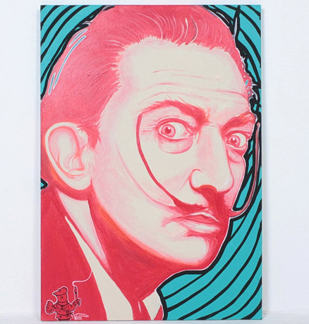 FLOER. 'Red Dalí', 2022, akryl på duk. Konst - Måleri - Auctionet