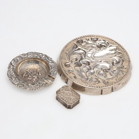 SILVER OBJECTS 3 parts. Silver & Metals - Silver - Auctionet