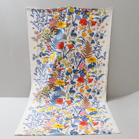 GOCKEN JOBS, gardin, "Stugrabatt" Jobs Handtryck. 1960-70-tal. Mattor ...