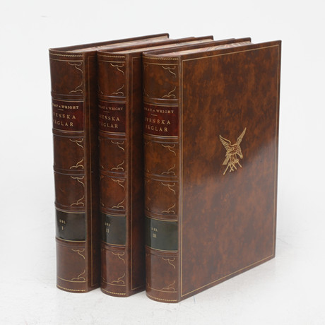 BOKBAND 3 delar i kassetter. Svenska Fåglar, M W och F v Wright, andra ...