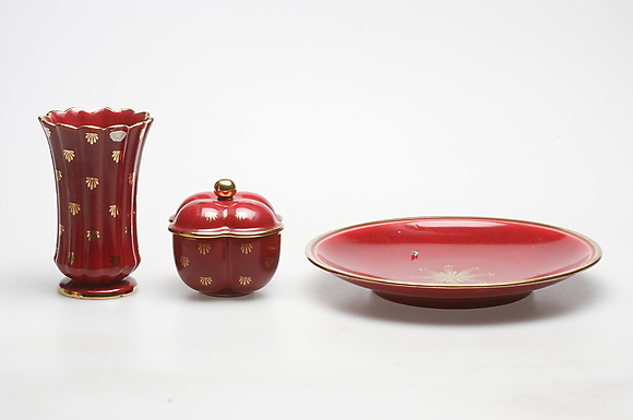 PORCELAIN, 3 parts, Red Ruby, Arthur Percy, 1940-1950s. Ceramics ...