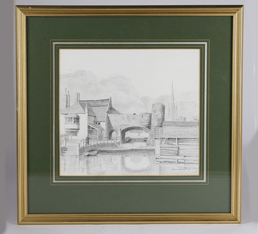 FRANK BISHOP (BRITISH CONTEMPORARY) "PULLS FERRY AND THE WATERGATE ...