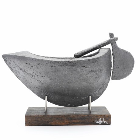 GETTEN HOLM. BÅT MED RODER. Konst - Skulptur - Auctionet