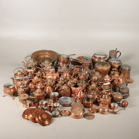 COPPER OBJECTS, A Collection about 100 pieces. Silver & Metals - Pewter ...