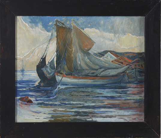 EMILE ZOIR (1861-1936). oil on canvas, coastal motif, signed. Art ...