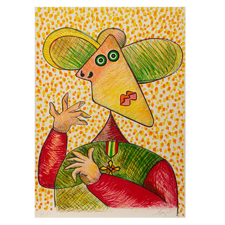 ENRICO BAJ. Color lithograph, signed, hors commerce. Art - Engravings ...