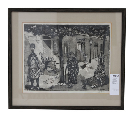 TORSTEN BILLMAN. Paintings. 3 pcs, woodcut and ink, signed. Art ...