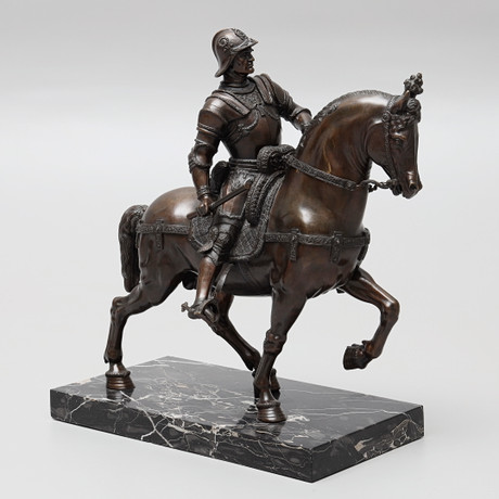 STATUETTE, bronze, marble, In memory of General "Bartelomeo Colleone ...