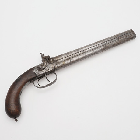 BLOCK PISTOL, double barrel/over under, mid 1800s. Weapons & Militaria ...