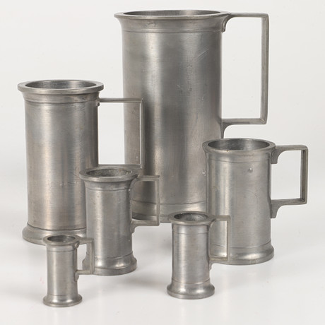 MEASURING SET, 6 parts, pewter, 1900s. Silver & Metals - Pewter, Brass ...