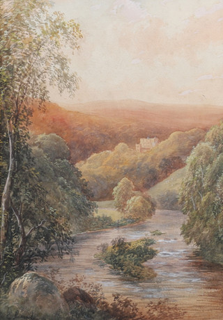 ATTRIBUTED TO GEORGE ALEXANDER (BRITISH, 1832-1913). BARDEN TOWER, NÄRA ...