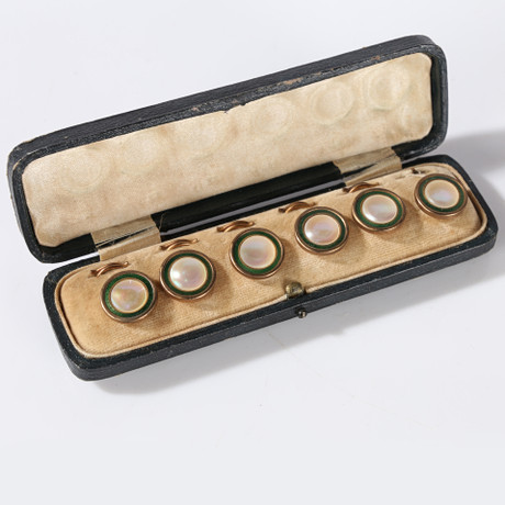 UPPSÄTTNING GULA METALL KRAGE KNOPPAR/KNAPPAR. Smycken & Ädelstenar ...