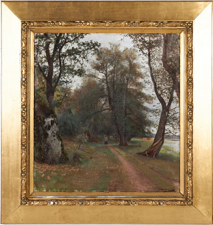 KARL CEDERBERG (1861-1904). Strandpromenad, olja på duk, signerad K ...