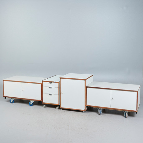 HANS GUGELOT. Wilhelm Bofinger, four shelves / cupboards, model '125 ...