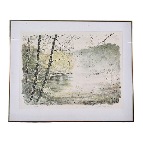 BJÖRN EKENGREN. Färglitografi "Höst", signerad, numrerad 146/250. Konst ...