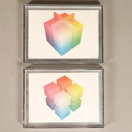 BECK AND JUNG. COMPUTER INK PLOT, two signed and numbered -1980. Art ...