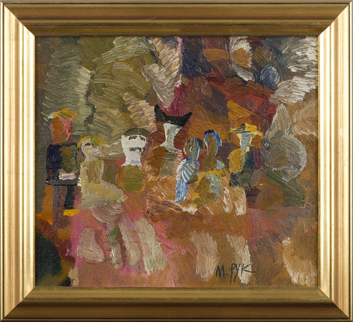 MADELEINE PYK. Composition with figures, oil on canvas, signed. Art ...