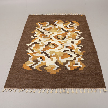 ERIK LUNDBERG. "Korall Brun", matta, rölakan, Vävaregården, Eringsboda ...