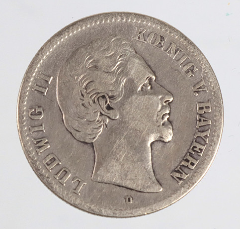 2 MARK Ludwig II King of Bavaria 1876 D. Coins, Medals & Stamps - Coins ...