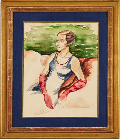 ISAAC GRÜNEWALD. Porträtt av sittande kvinna. Konst - Måleri - Auctionet