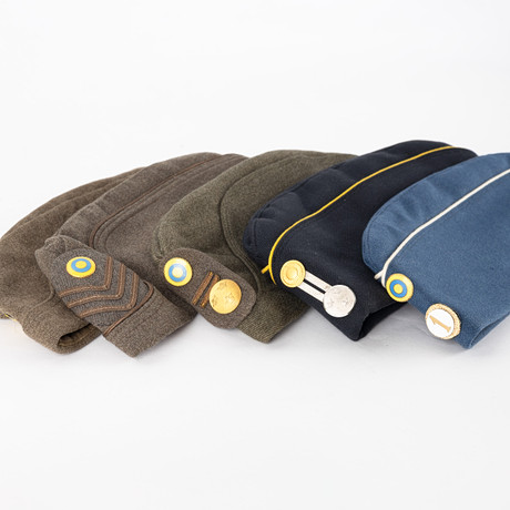 BOAT CAPS, 5 pieces, Swedish Army, first half/middle of the 20th ...