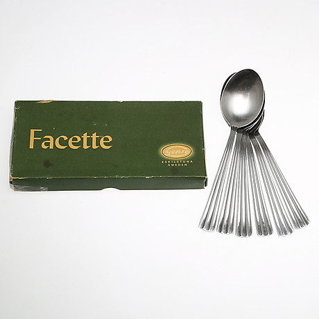 CUTLERY 12 pieces, including Gense "Facette" in original box. Silver ...