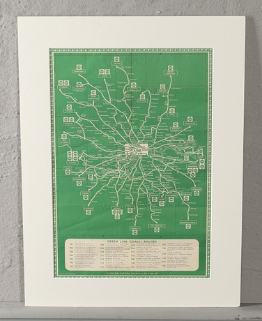 GREEN LINE COACH ROUTES, ORIGINAL LONDON TRANSPORT INFORMATION LEAFLET ...