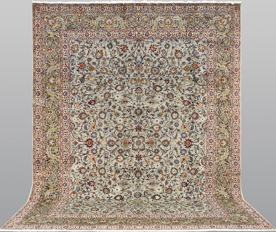 SALONGSMATTA Grön Keshan, 413x312 cm. Mattor & Textil - Mattor - Auctionet
