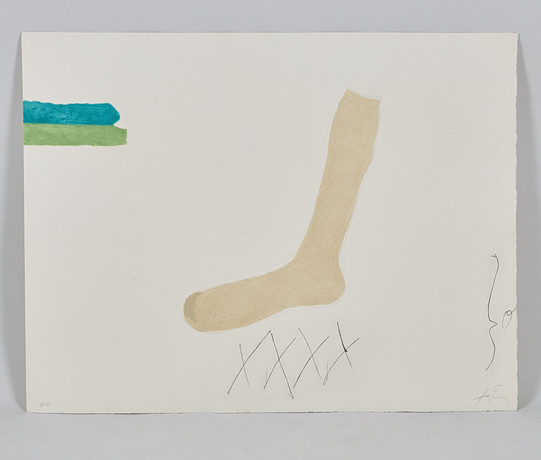 ANTONI TÀPIES. "Mitjó", signed, etching and carborundum, HC. Art ...