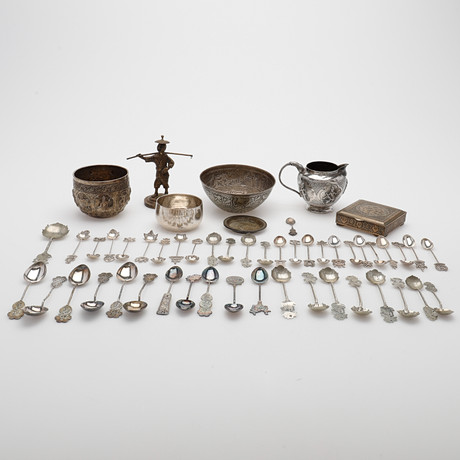 SILVER OBJECTS, 53 PIECES. Silver & Metals - Silver - Auctionet