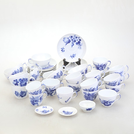 KUNGLIG DANSK, Kaffe och Teservis, 44 delar, Blå blomster, Royal ...