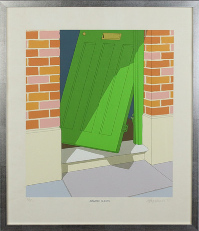 JEFFREY EDWARDS. Lithograph, 25/75, "Uninvited Guests", signed, -71 ...