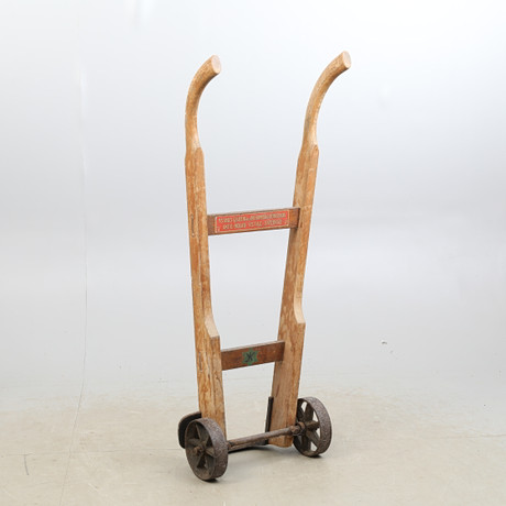 BAGGAGE/PIRRA. Wood and iron, marked "Ystads Gjuteri och Mekaniska ...