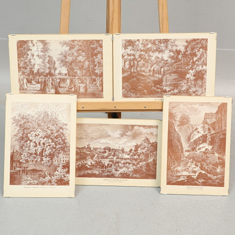 CARL SVANTE HALLBECK. EFTER. litografiska tryck, 5 st, Motiv från ...