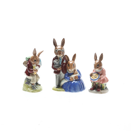 RABBITS, 3 pieces, porcelain, Royal Doulton, 1900 ceiling. Ceramics ...