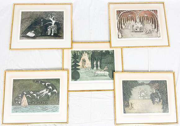 LARS BO. LITOGRAFI, serie om 5 tavlor, signerade, numrerade, Danmark ...