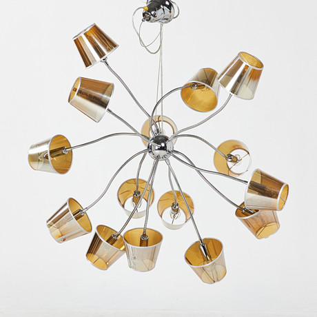CEILING LAMP, "Titan", Nuevo Living, Canada, chrome, 15 bendable light ...