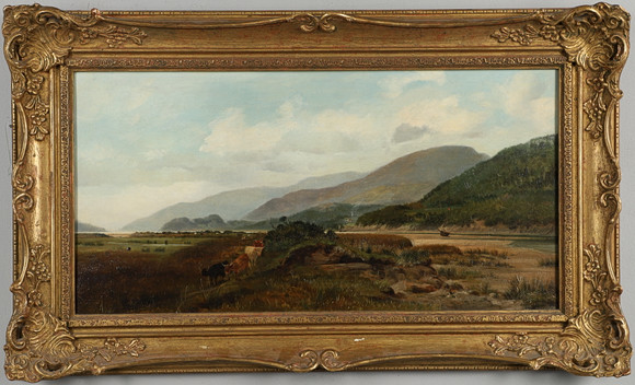 RICHARD BEAVIS (1824-1896). HIGHLAND CATTLE BY AN ESTUARY. Art ...