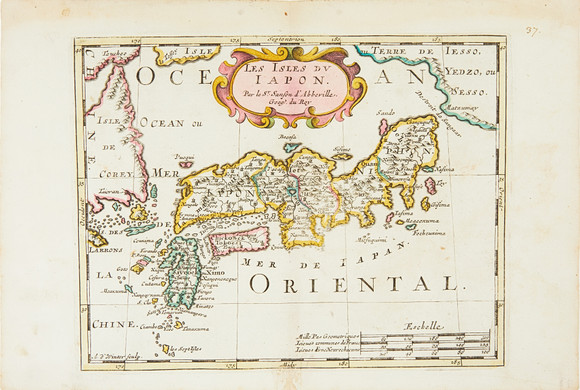 MAP OF JAPAN & KOREA BY SANSON, Les isles du Japon, ca 1700. Books ...