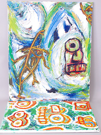 MARCUS WALTERMARK. 2 compositions, oil on canvas, signed. Art ...