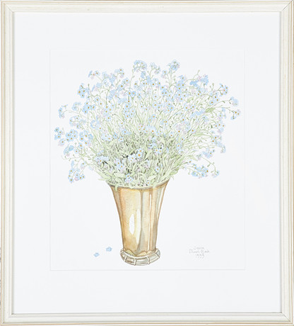 JESSICA STUART-BECK. "Still life with forget-me-nots", watercolour ...