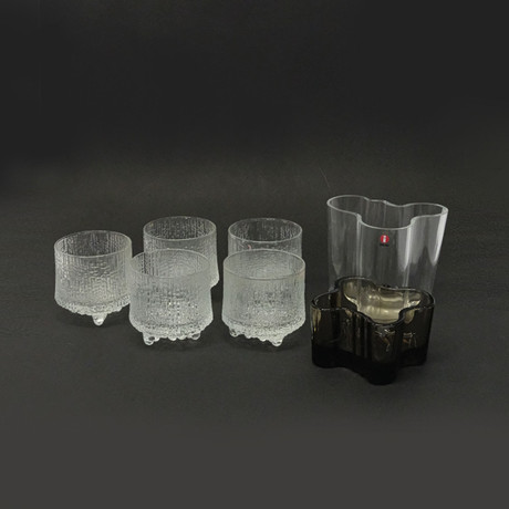 ITTALA GLASS, SEVEN PIECES INCLUDING ALVAR ALTO. Glass - Utility glass ...