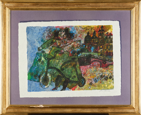 THEO TOBIASSE. Figure composition, signed Theo Tobiasse, lithograph ...