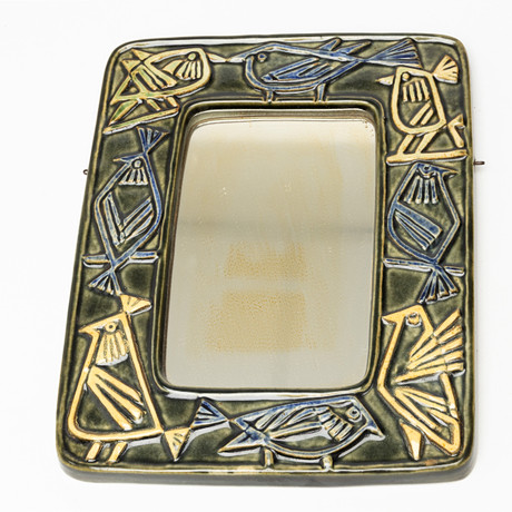 LISA LARSON. Spegel, "Harlekin", stengods, Gustavsberg. Speglar - Auctionet