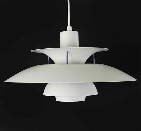 PAUL HENNINGSEN. PH lamp, "PH-5", purple-blue inside, label marked ...