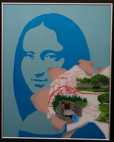 ALLAN FRANK. Göta kanal. Glasmålning med emalj och grafik, signerad och ...