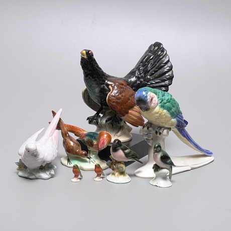 FIGURINER, fåglar, porslin, 9 st. Keramik & Porslin - Europeiskt ...