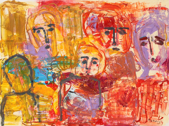 IMRE ANTONYI. 5 figurer, olja på duk, signerad Antonyi. Konst - Måleri ...