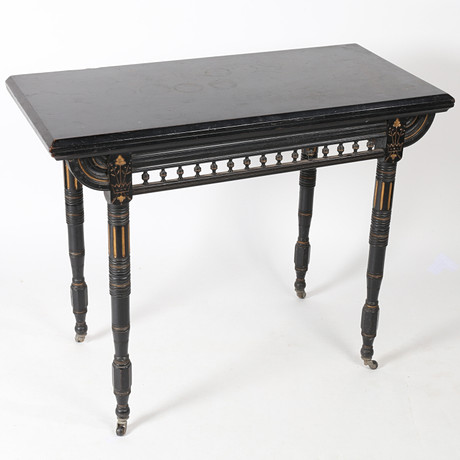 LATE VICTORIAN AESTHETIC MOVEMENT EBONISED CARD TABLE. Furniture - Tables - Auctionet